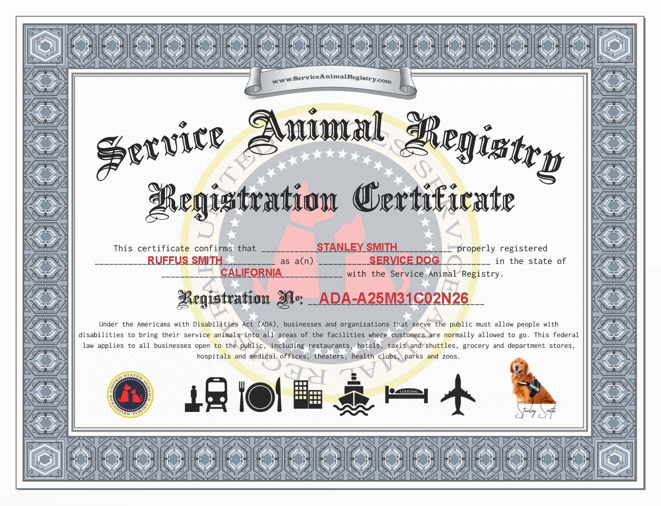 testingform – Service Animal Registry